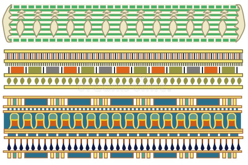 Ancient egyptian patterns stock illustration. Illustration of border ...