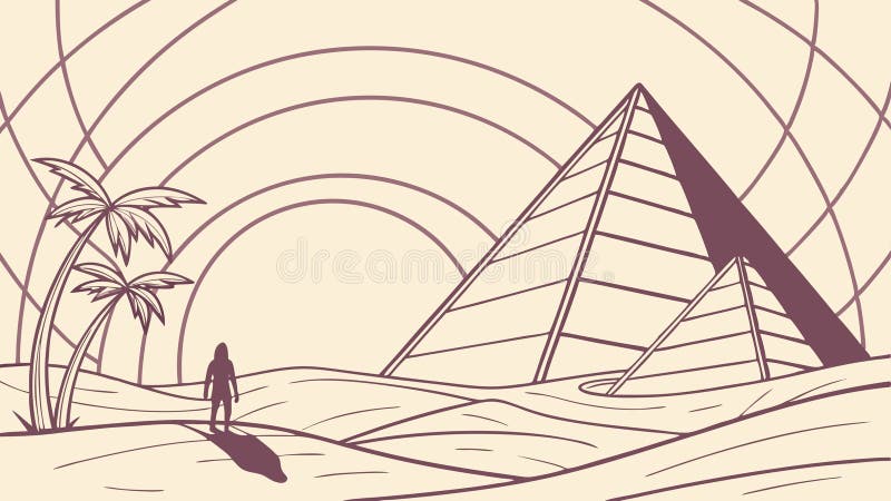 Ancient Egyptian Pyramid in Desert, Vector Design Generative AI Stock ...