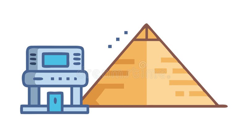 Ancient Egyptian Pyramid with Modern Technology Terminal Art, Vector ...