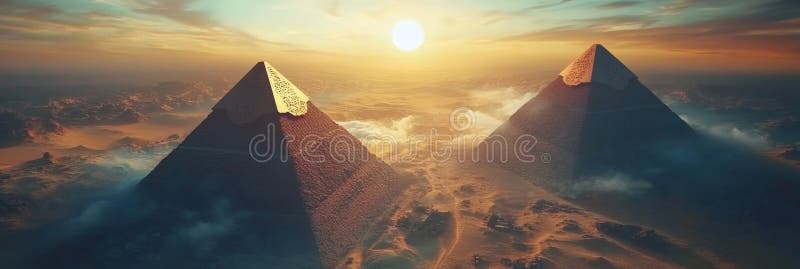 Ancient Egyptian Pyramids of Giza, Egypt Scenic View of Majestic ...