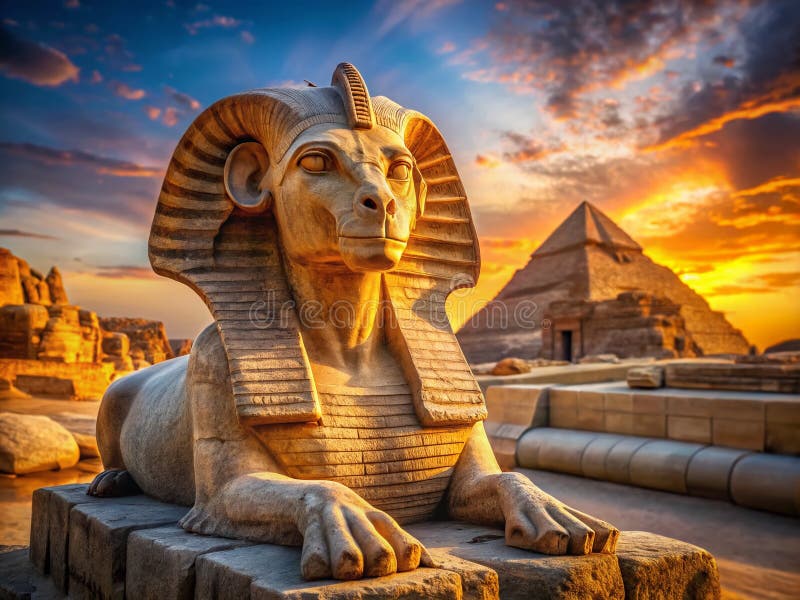 Ancient Egyptian Rams Head Sphinx Statue a Study in Mythology Art and ...