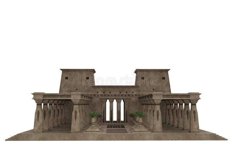 Ancient Egyptian Royal Palace or Temple Building with Stone Columns ...