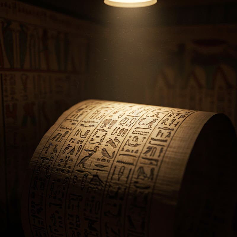 Ancient Egyptian Script Carved into a Rounded Stone or Clay Surface ...