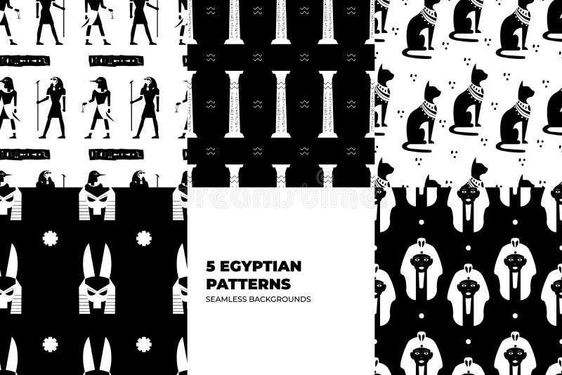 Egyptian Background Set stock vector. Illustration of symbol - 267051680