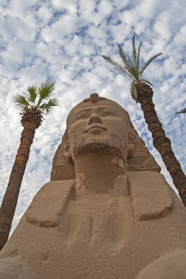 Large Sphinx at Ancient Egyptian Temple of Luxor Stock Image - Image of ...