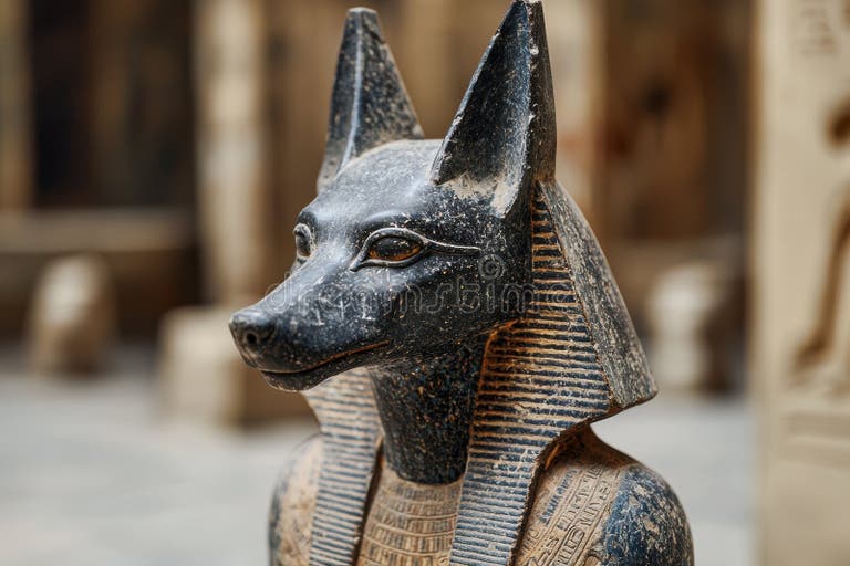 Ancient Egyptian Statue of Anubis Stock Illustration - Illustration of ...