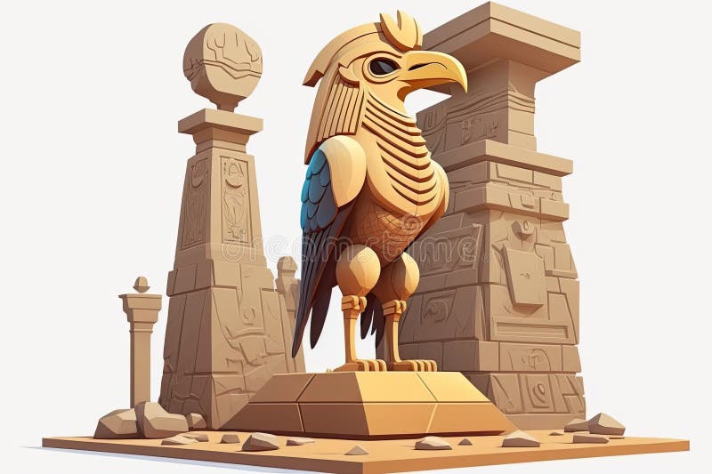 An Ancient Egyptian Statue of the God Horus Stock Illustration ...