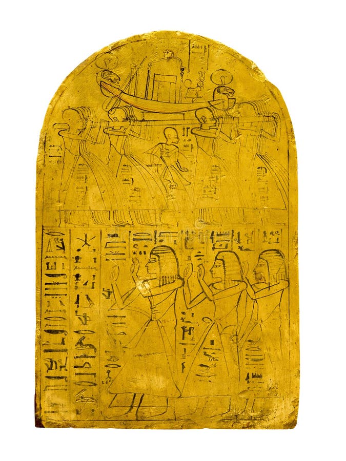 Ancient Egyptian Tablet with Hieroglyphs and Human Figures Stock Photo ...