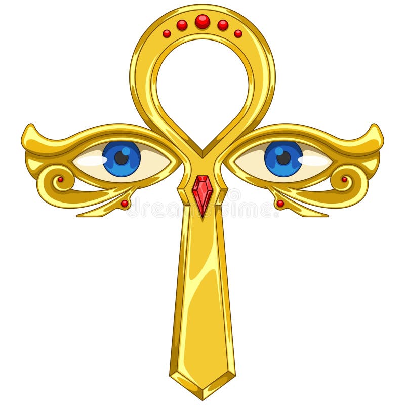 Ansate Cross with Eyes of Horus Stock Vector - Illustration of anubis ...
