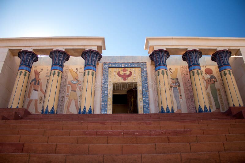 Ancient Egyptian Temple - Columns on Each Side Editorial Stock Image ...