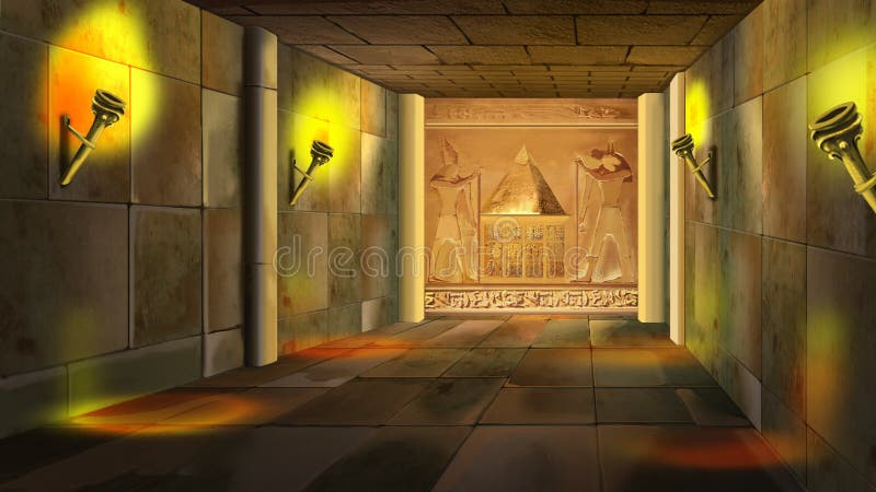 Ancient Egyptian Temple Interior. Image 1 Stock Illustration ...
