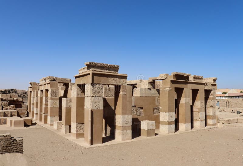 Ancient Egyptian Temple of Satet on Elephantine Island in Aswan. Stock ...