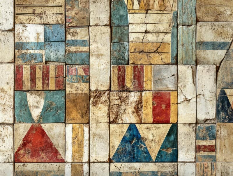 Ancient Egyptian Wall Art, Geometric Patterns and Symbolic Imagery ...