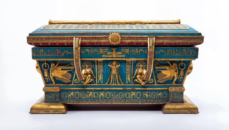 An Ancient Egyptian Wooden Anthropoid Coffin, Painted and Gilded, with ...