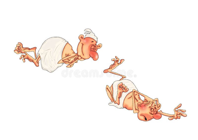 Ancient Egyptian Workers in Different Poses. Caricature Illustration on ...