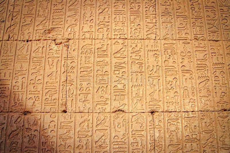 Ancient Egyptian Writing, Egyptian Hieroglyphs, Wall Inscriptions Stock ...
