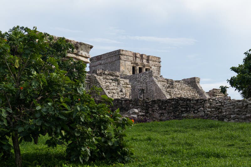 The Ancient El Castillo Mayan Ruins Building in Tulum. Stock Photo ...