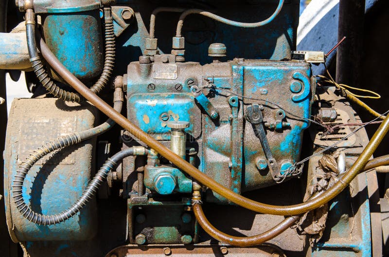 Ancient engine stock image. Image of metal, motor, blue - 35927063