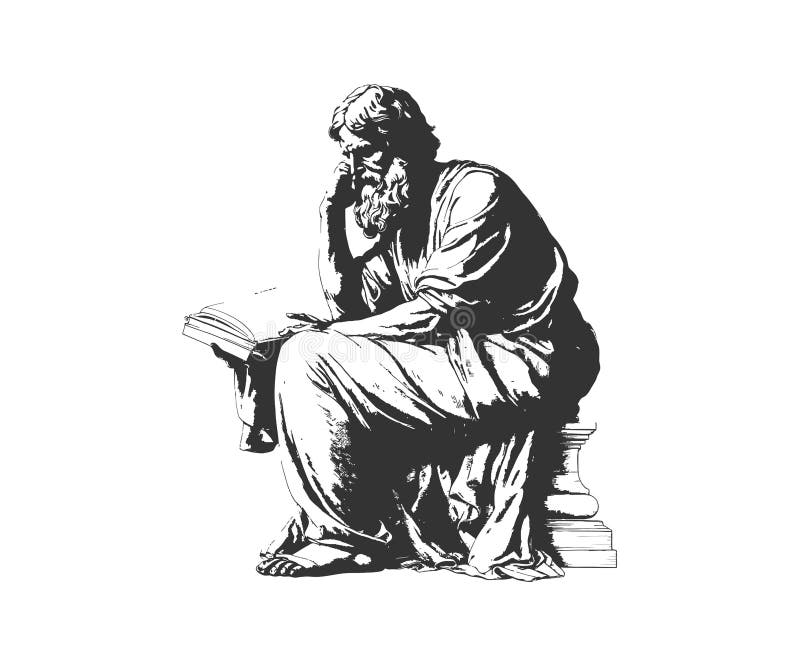 Ancient Engraving of the Greek Philosopher. Vector Illustration Design ... Ancient Engraving of the Greek Philosopher. Vector Illustration Design ...