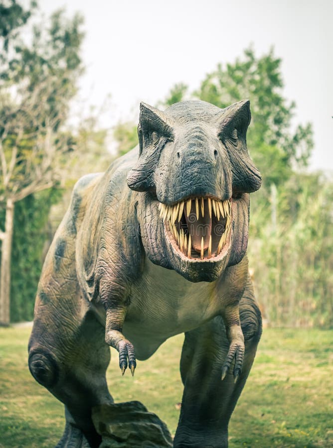 Ancient Extinct Dinosaur Tyrannosaurus Stock Image - Image of mouth ...