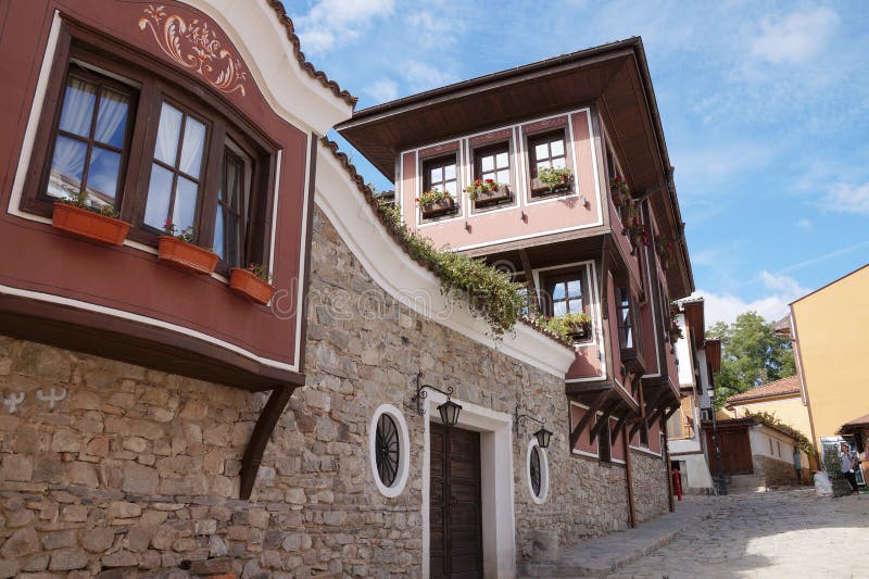 Ancient Facades in the Old Town of Plovdiv Bulgaria Stock Photo - Image ...