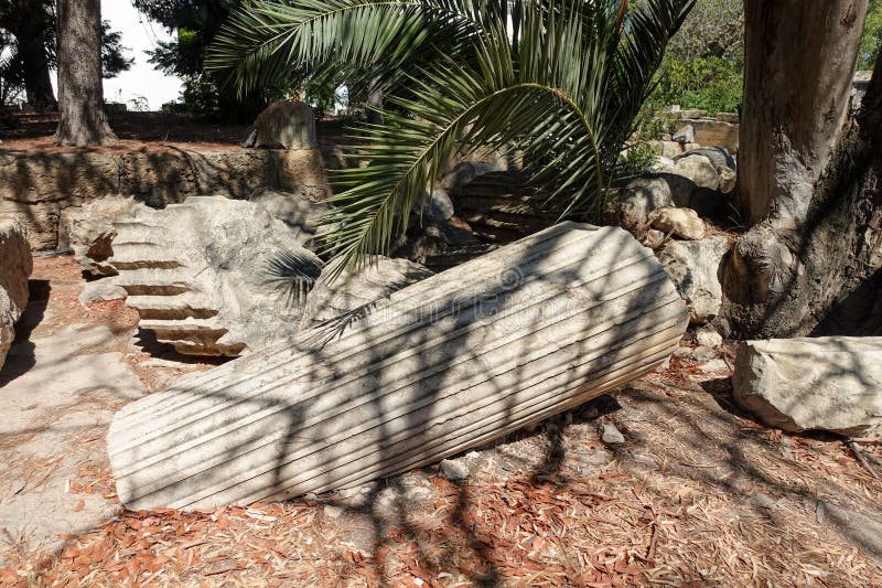 Ancient Fallen Column in Ruins Stock Image - Image of ancient, broken ...