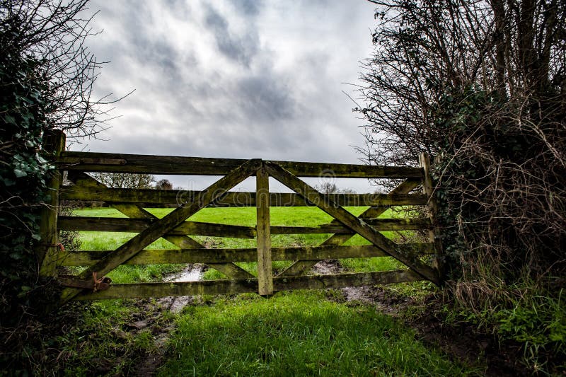 Five Barred Gate Leading To Meadow Stock Image - Image of entrance ...