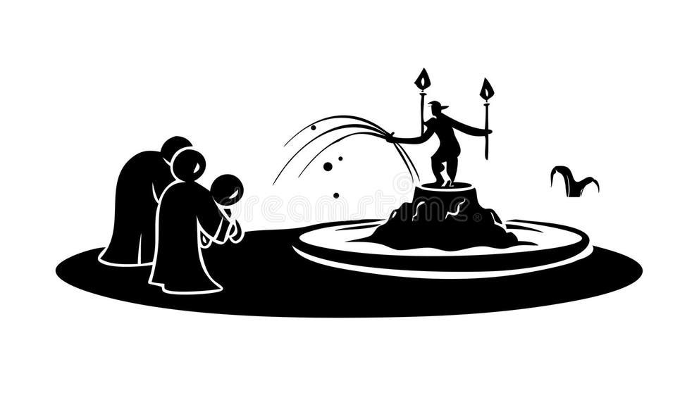 Ancient Figure with Water, Mythical Source, Vector Design Generative AI ...
