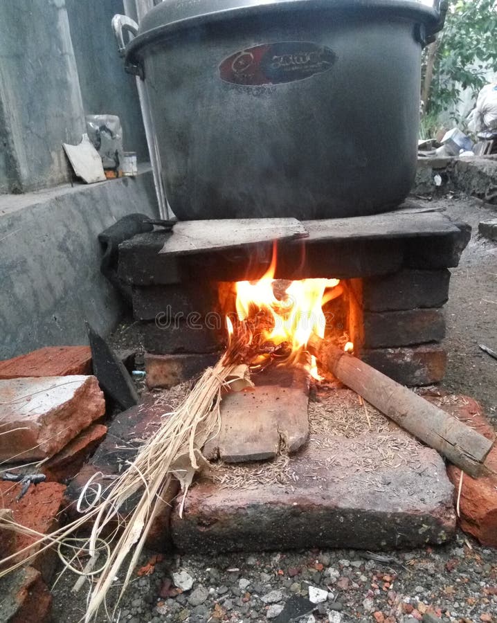 Ancient Fire Wood Cooking and Boilling Stock Image - Image of flower ...