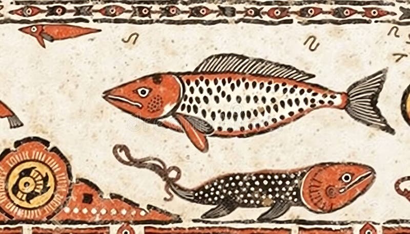 Ancient Fish Mosaic, Pattern, Art, Historical, Design, Texture, Stock ...