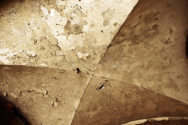 Ancient Flaky Peeling Square Pyramid Shaped Ceiling Stock Image - Image ...