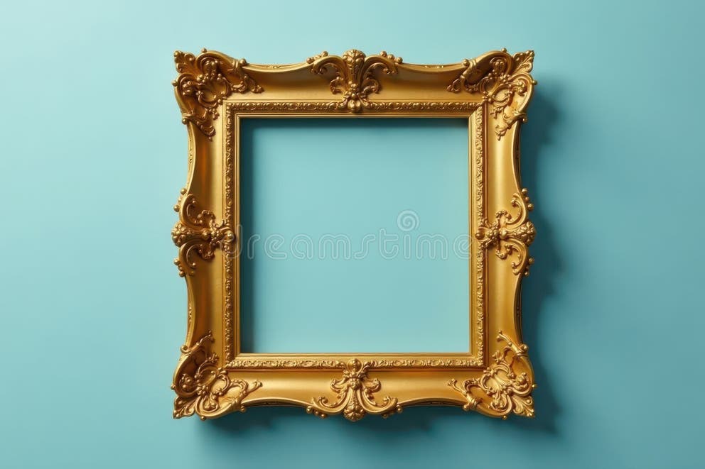 Ancient Flat Golden Frame Cutout, Ornate Details, Empty, Template Stock ...