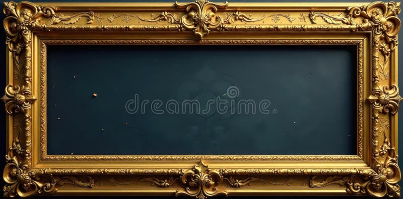 Ancient Flat Golden Frame, Ornate Cutout Detail, Ornate, Design Stock ...