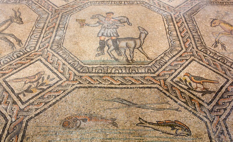 Ancient Floor Mosaic in the Basilica of Aquileia Stock Image - Image of ...
