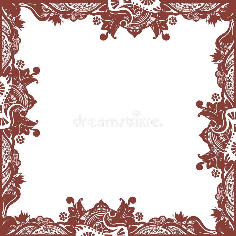 Ancient Floral Border Frame Template. Stock Vector - Illustration of ...