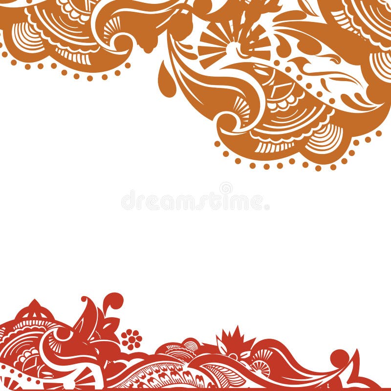 Ancient Floral Border Header and Footer Frame Template. Stock Vector ...