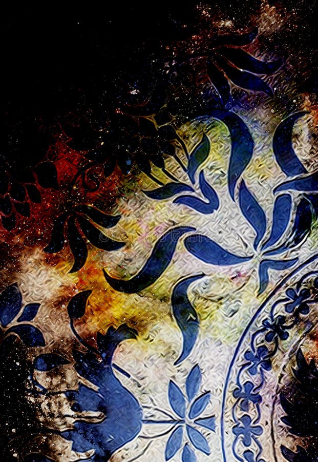 Ancient Floral Ornamental Structure with Filigrane Pattern Mandala on ...