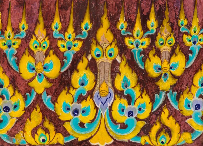 Ancient floral painting stock image. Image of detail - 34385497