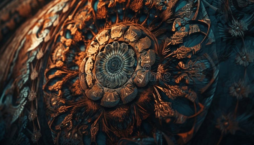 Ancient Floral Pattern, Ornate Circle, Luxurious Backdrop Generated by ...