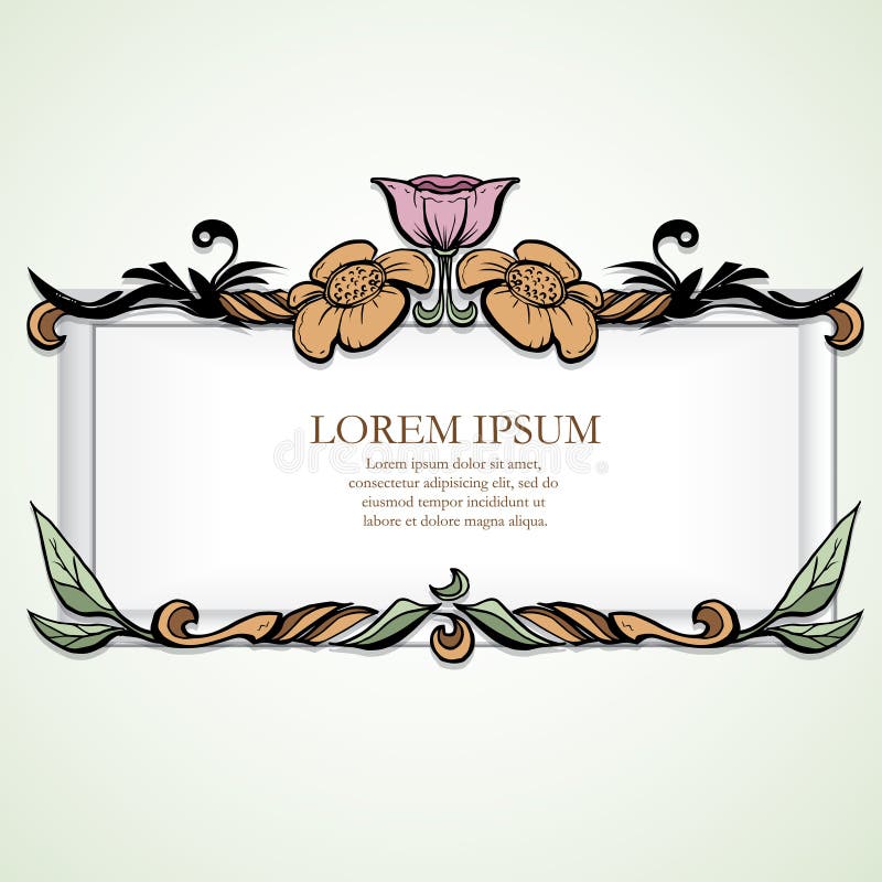 Ancient Flower & Bird Frame,water Colour Style,vector Stock ...