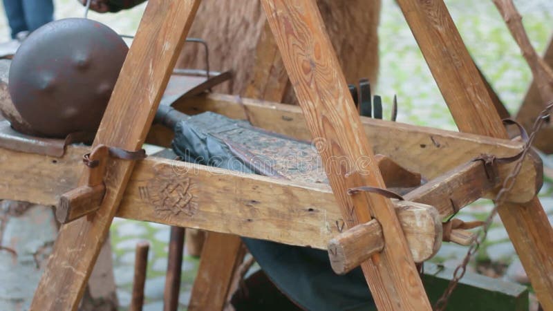 Medieval Method of Forging Iron, the Blacksmith Forges an Iron Nail ...