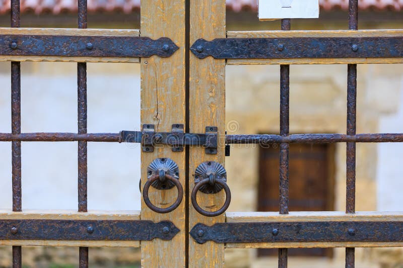 Ancient Forged Gate. Background with Selective Focus and Copy Space ...