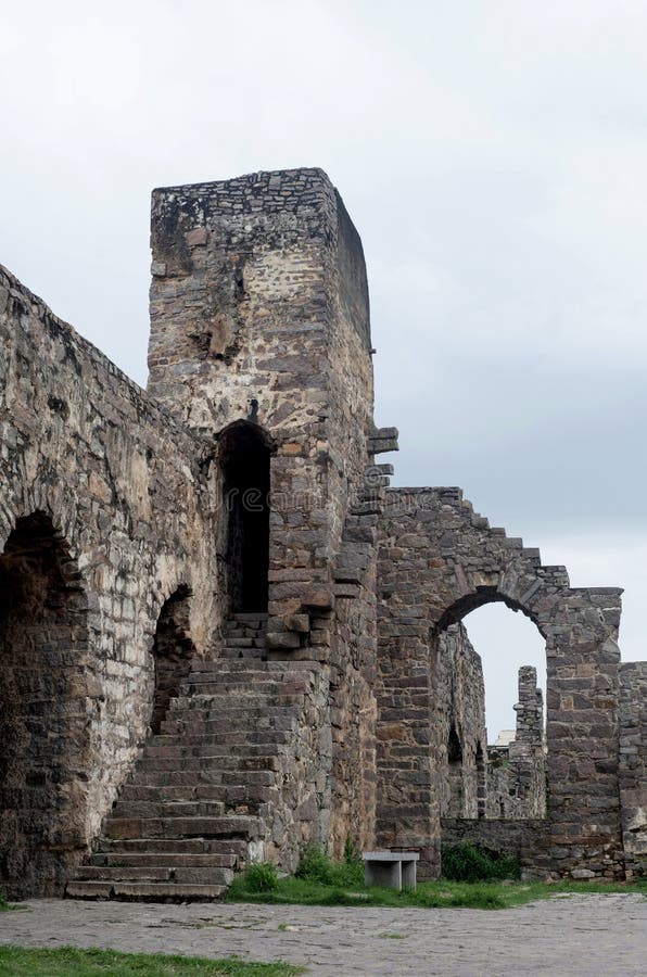 Ancient Fort with Steps Leading To a Lookout Tower Stock Image - Image ...