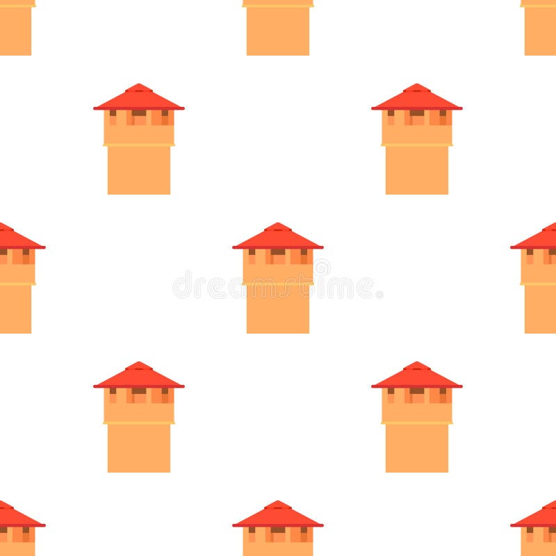 Ancient Fort Tower Pattern Seamless Vector Stock Vector - Illustration ...