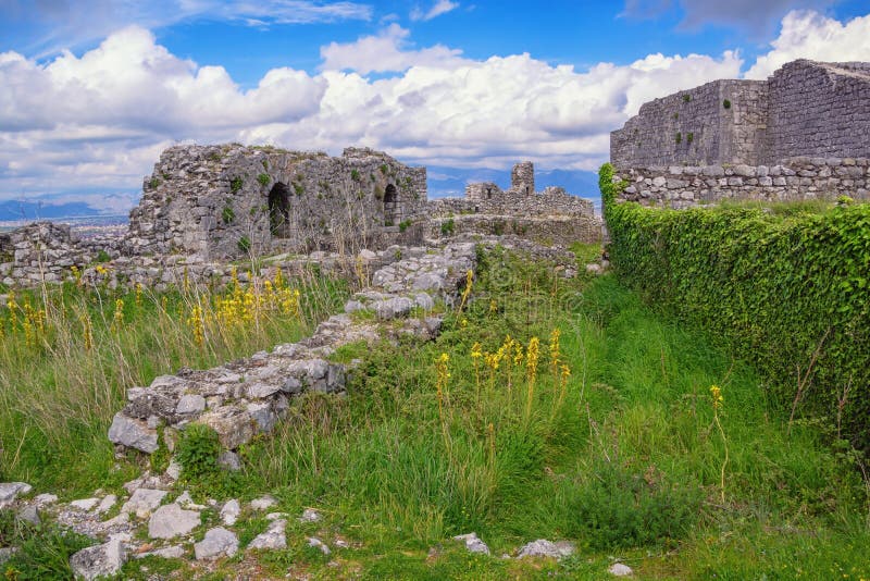Ancient Fortifications. View of Rozafa Castle. Shkoder City, Albania ...