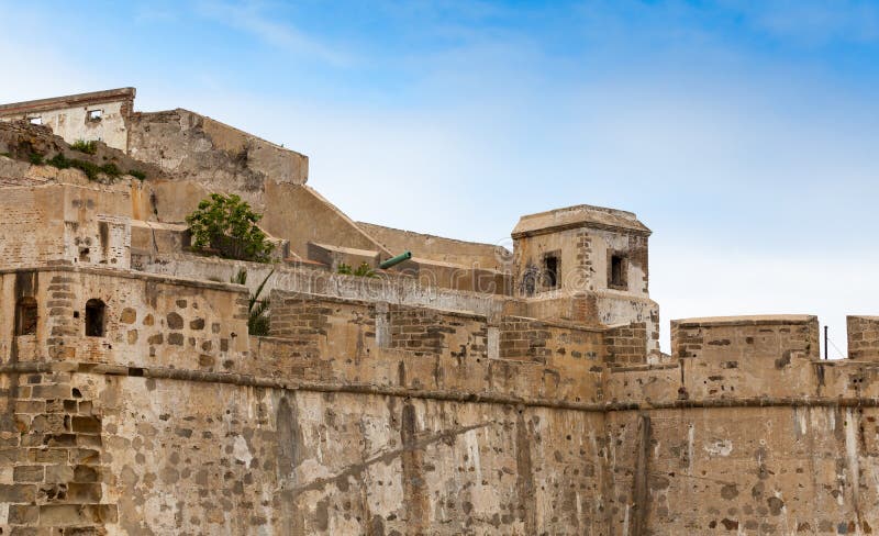 Ancient Fortress in Medina, Old Tangier, Morocco Stock Photo - Image of ...