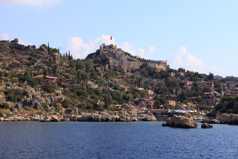 The Ancient Fortress of Simena, Turkey Stock Photo - Image of ...