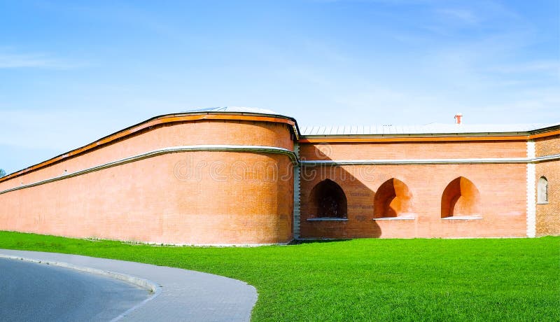 Ancient Fortress. Spring Landscape, Blue Sky and Green Grass at the Old ...
