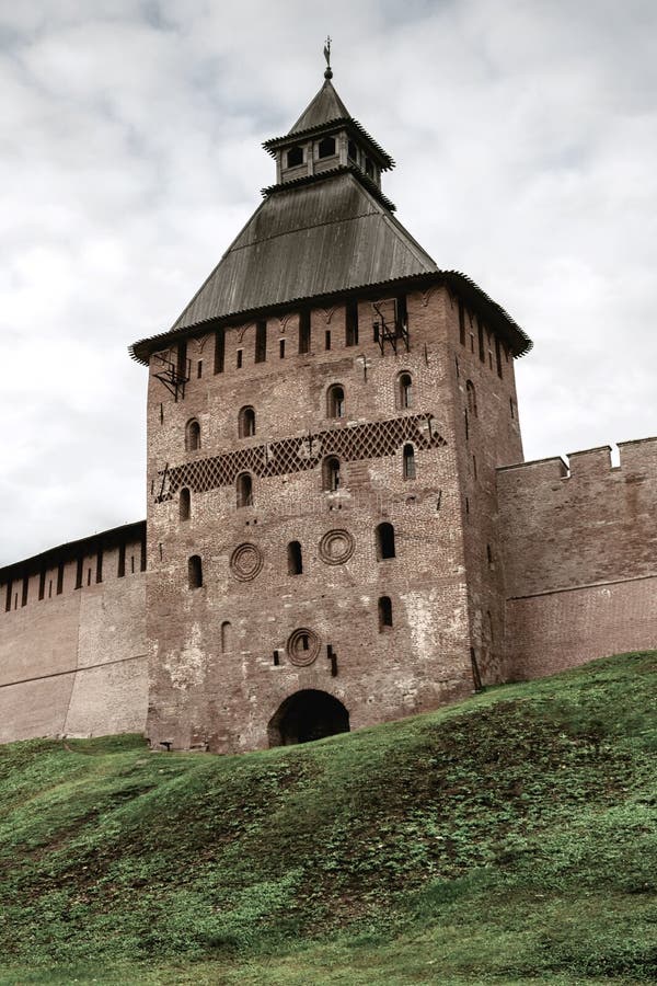 Ancient Fortress Tower of the Russian Fortress Stock Image - Image of ...