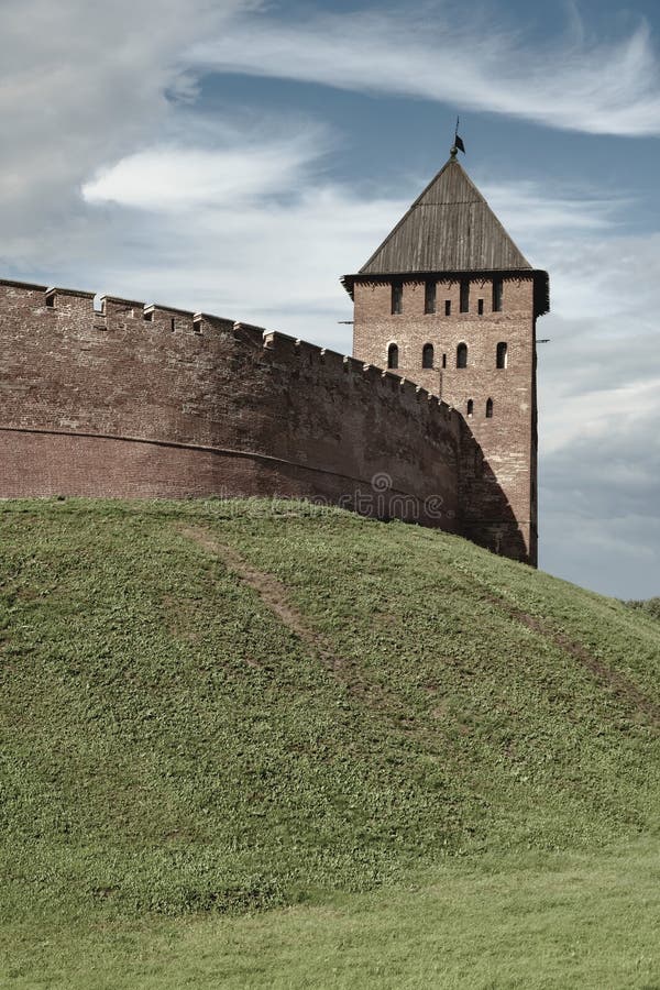 Ancient Fortress Tower of the Russian Fortress Stock Image - Image of ...